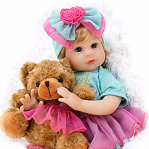 Milidool Reborn Baby Dolls, Realistic Newborn Baby Girl Doll, 22 inch Lifelike Newborn Girl Doll Weighted Doll Girl with Feeding Toy Accessories Set, Great Gift Set for Grandma Kids 3+