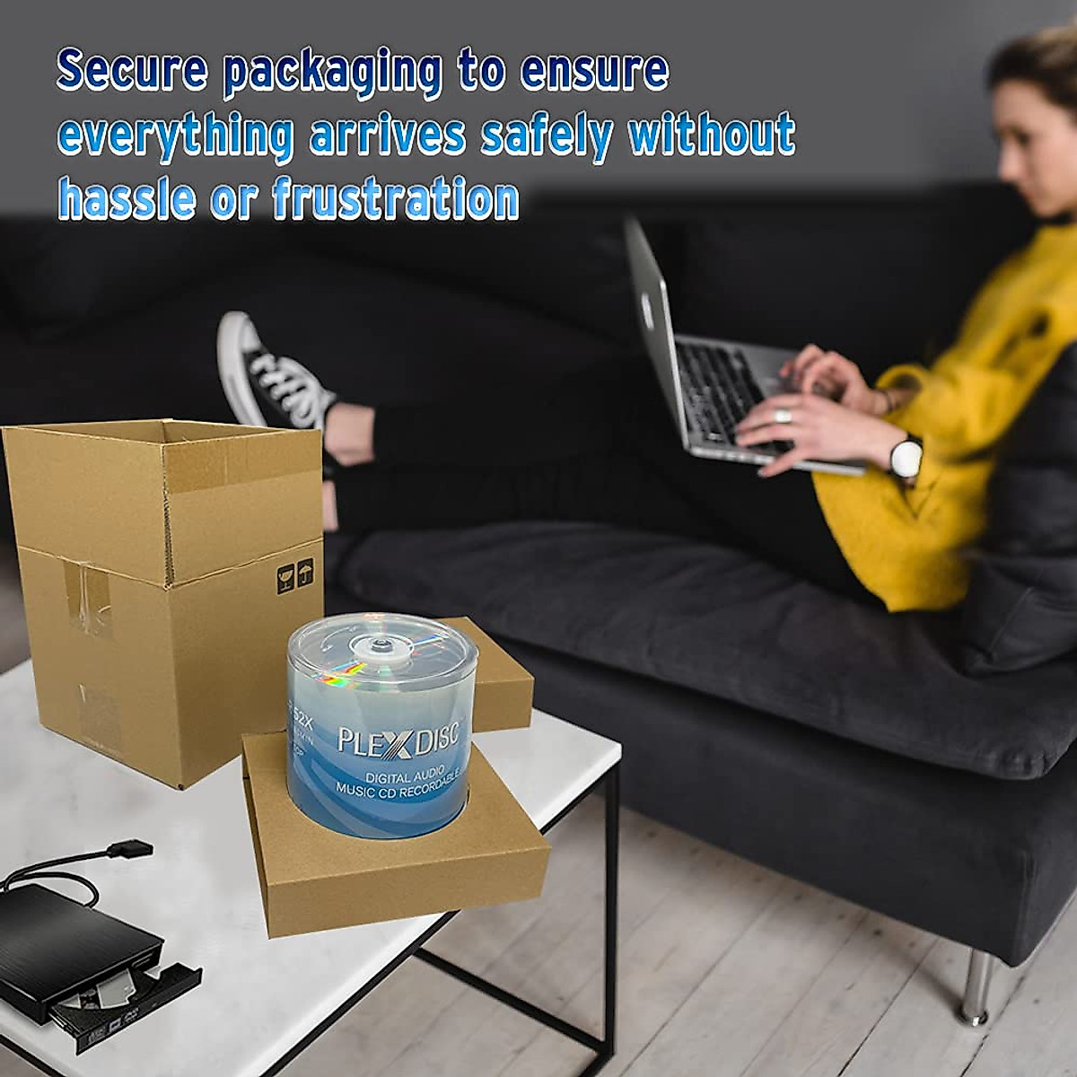 PlexDisc 52x Digital Audio Music CD-R Disc 80min 700MB Shiny Silver - 100 PK Cake Box (FFP), 100 Discs