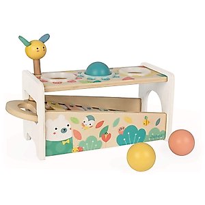 Janod Pure Tap Tap Xylophone Pure 2-in-1 Early Learning Toy - Ages 12 Months+ - J05155