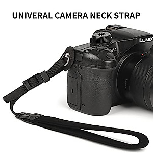 Cwatcun Camera Neck Strap with Quick Release and Safety Tether Camera Shoulder Sling Belt for Nikon Canon Sony Olympus DSLR Camera Universal for Women Men,2.0 Black