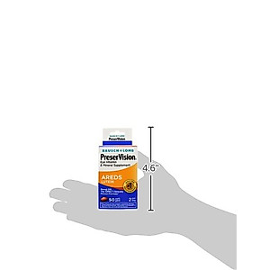 Bausch + Lomb Preservision With Lutein Eye Vitamin & Mineral Supplement, 50 Count Soft Gels