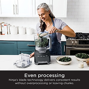 Ninja NF705BRN Professional XL Food Processor, 1200 Peak-Watts. 4 Functions for Chopping, Slicing/Shredding, Purees, Dough. 12-Cup Processor Bowl, 2 Blades/Discs, Feed Chute/Pusher, Storage Box, Black
