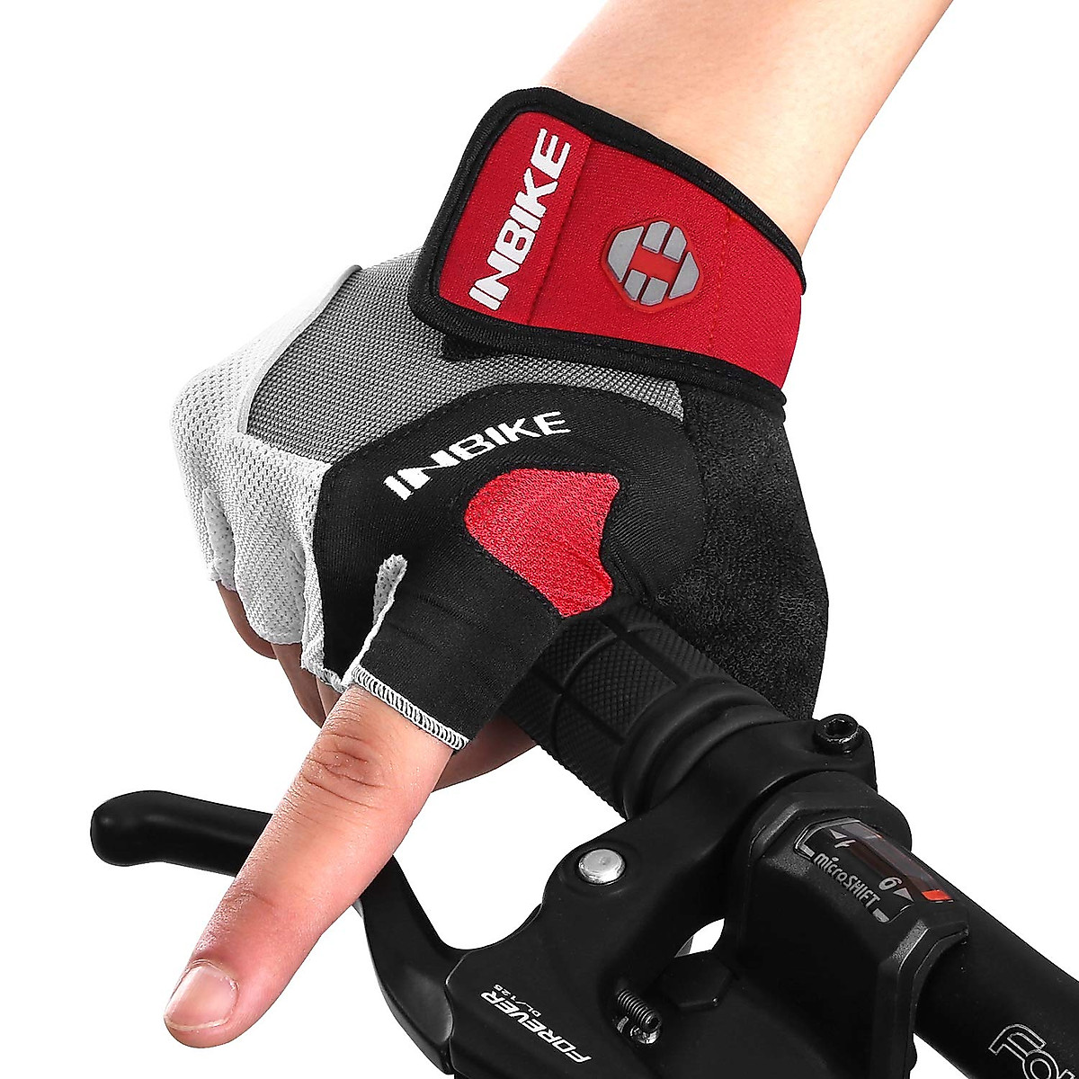 INBIKE 5mm Gel Pad Half Finger Bike Bicycle Cycling Gloves Red X-Large