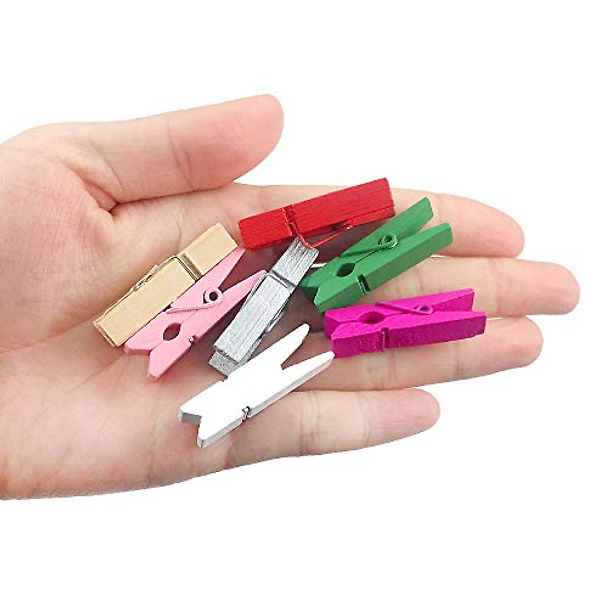 (Pack of 128) Mini Wooden Colored clothespins,16 coloers Each 8pcs