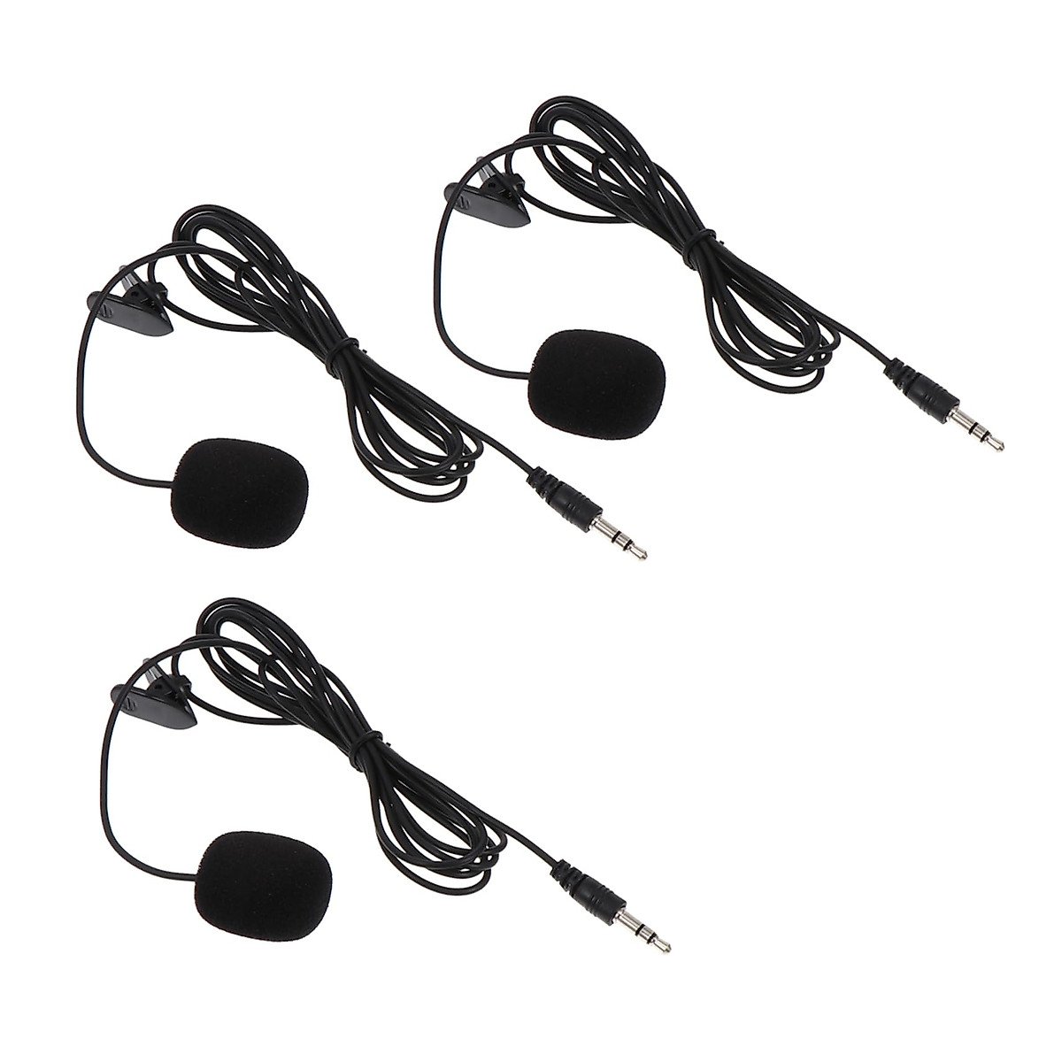 ibasenice 3pcs Lavalier Microphone Mic for Laptop Revers Lavalier Microfoons Lavalier Lapel Microphone Noise Reduction Headset Headphones Mic Recording Microphone Computer PVC Tie Clips
