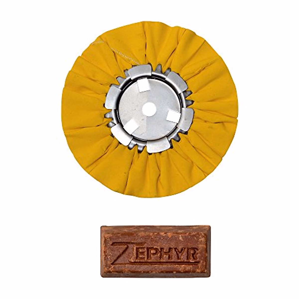 Zephyr Products AWY58-8WB Yellow 8" Airway Buffing Wheel with 1 LB Tripoli Bar Heavy/Medium Cut, 1 Pack