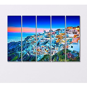 Fira Town on Santorini Island Greece Canvas Print 1 Panel / 36x24 inches