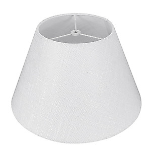 ALUCSET Medium Lamp Shade, Barrel Fabric Lampshade for Table Lamp and Floor Light, 7x13x7.8 inch,Natural Linen Hand Crafted, Spider (White)