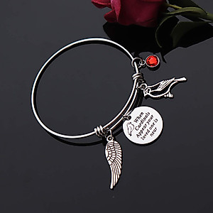 CHENVA Sympathy Gift When Cardinals Appear Your Loved One is Near Bracelet Cardinal Memorial Adjustable Bangle Jewelry Gift for Her (When cardinals appear your loved one is near Bangle)