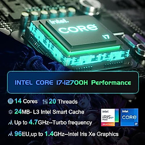 Intel NUC 12 Enthusiast NUC12SNKi7 Mini PC Core i7-12700H | 14 Cores/20 Threads | ARC A770 Graphics, Connectivity 6 USB-A, 2 USB-C, 1 HDMI, 2 Display Ports(Barebone)