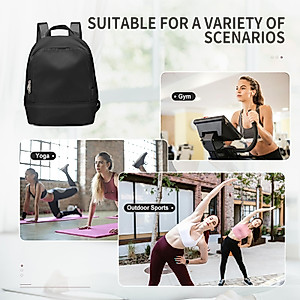 coofay Mini Black Backpack Purse For Women Anti Theft Backpack Small Gym backpack With Shoe Compartment Waterproof Backpack For College Aesthetic Backpack Simple Cute Backpack