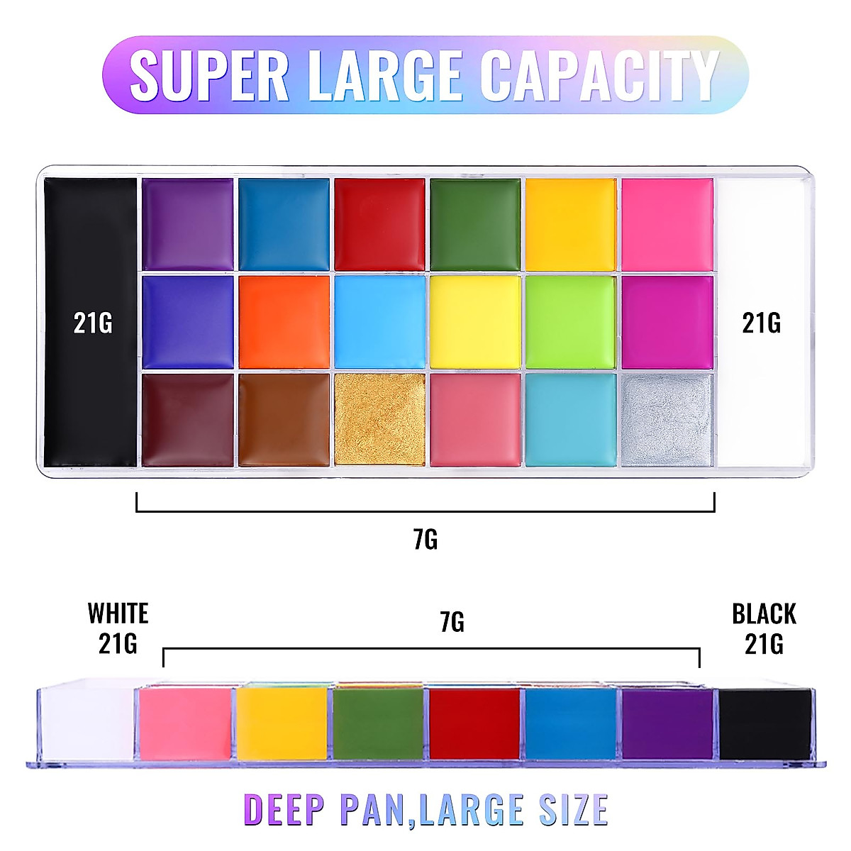 UCANBE Athena Face Body Paint Oil Palette, Professional Flash Non Toxic Safe Tattoo Halloween FX Party Artist Fancy Makeup Painting Kit For Kids and Adult