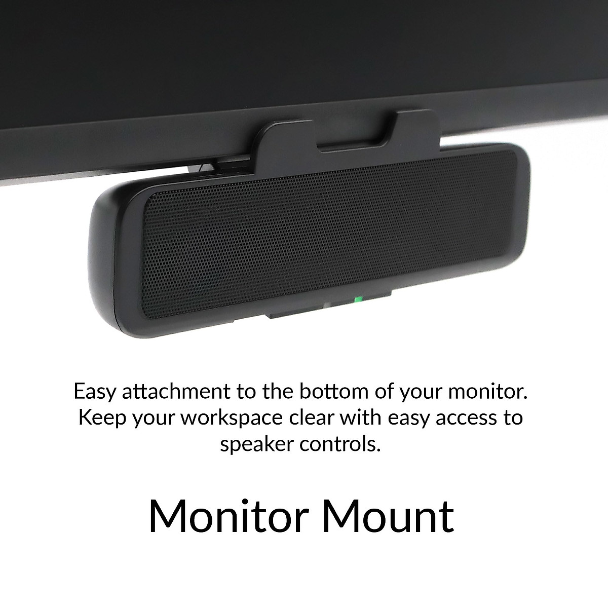 Cyber Acoustics USB Speaker Bar (CA-2890) – Stereo USB Powered Speaker, Easily Clamps to Monitor, Convenient Controls