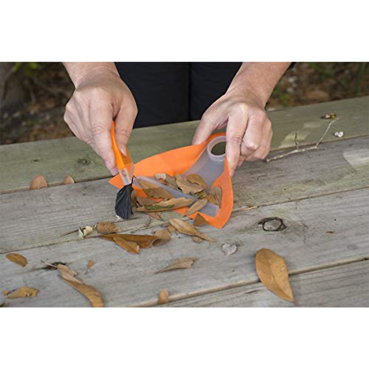ust FlexWare Compact Sweep Set with Brush, DPan and Carabiner for Cleaning Small Messes at the Campsite, Picnic or Other Outdoor Activities , Orange, One Size (20-12235)