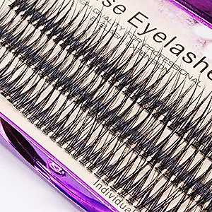 Bodermincer 120pcs 0.10mm Thickness Handmade Fish Tail False Lahses Thick Natural Long Black Individual False Eyelashes Fake Eye Lashes Extensions Makeup Tool (12mm)