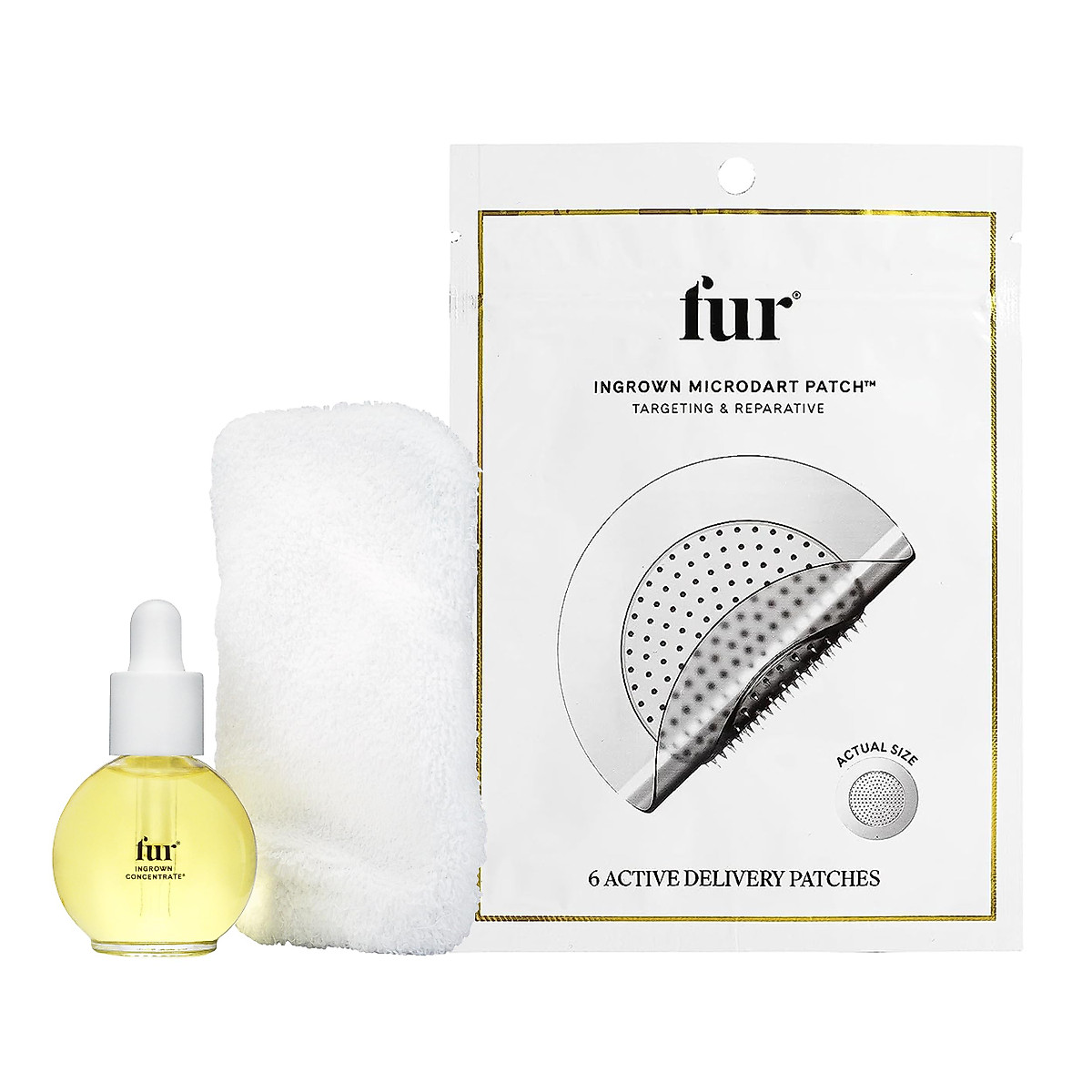 Fur Ingrown Concentrate and Microdart Patches Bundle: Smoothe, Soothe, and Treat Ingrown Hairs and Effectively Clear Up Ingrown Hair Bumps