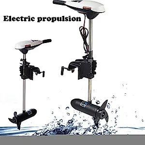 Electric Trolling Motor With 65 Lbs Thrust, Boat Fishing Motor w/Three-blade Propeller, Main Shaft Length & Angle Be Adjusted To Suit Speed Lower Noise For Kayak, Inflatable Fishing Boats