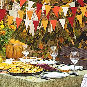YSSAI 40Ft Triangle Flag Paper Pennant Banner Orange Fall Party Garland Bunting for Fall Decor Thanksgiving Day Harvest Autumn Wedding Birthday Party Home Outdoor Garden Hanging Decoration 104 Flags