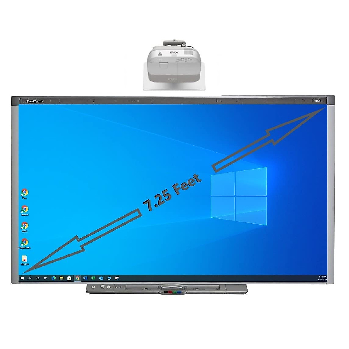 INTERACTIVE SMART BOARD SBX885 WITH SHORT THROW PROJECTOR BUNDLE