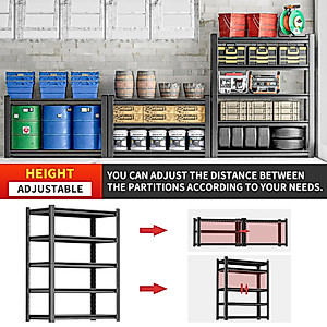 OLLRRACT Storage Shelves Garage Shelving Heavy Duty - 72''H Garage Shelves Adjustable 5 Tier Metal Shelving Unit Storage Rack Shelving Industrial Utility Shelf 16" D x36 W x72 H