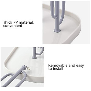 FEOOWV Baby Bottle Drying Rack with Base, Creative Tree Branch Baby Bottle Dryer Holder for Bottles, Teats, Cups, Pump Parts and Accessories (Gray)