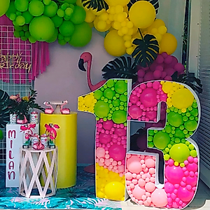 CACOLULU Hot Pink Balloons Garland - 120Pcs 18+12+10+5 Inch Pink balloons Different Sizes as Hawaiian Party Decorations, Pink Balloons Arch Kit as Flamingo Party Decorations, Balloons Pink Party Décor