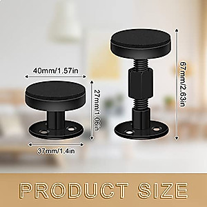 QUACOWW 4PCS Black Adjustable Bed Frame Anti-Shake Tool,Adjustable Threaded Headboard Stoppers/Bumper Against Wall,Bed Shake Support Stabilizer Device for Anti-Knocking