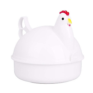 Microwave Egg Boiler, 4 Capacity Egg Poacher, Chicken Shape Egg Cooker, Egg Steamer Maker for Microwave Breakfast