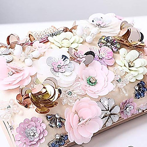 Women Fashion Luxury Party Handbags Wedding Bag Floral Bag Purses and Handbags Clutch bag Cross body Bag (Pink)