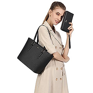 LOVEVOOK Purses and Wallet Set for Women, Work Tote Purse Shoulder Bag, Fashion Handbags with Matching Wallets Set 2 Pcs