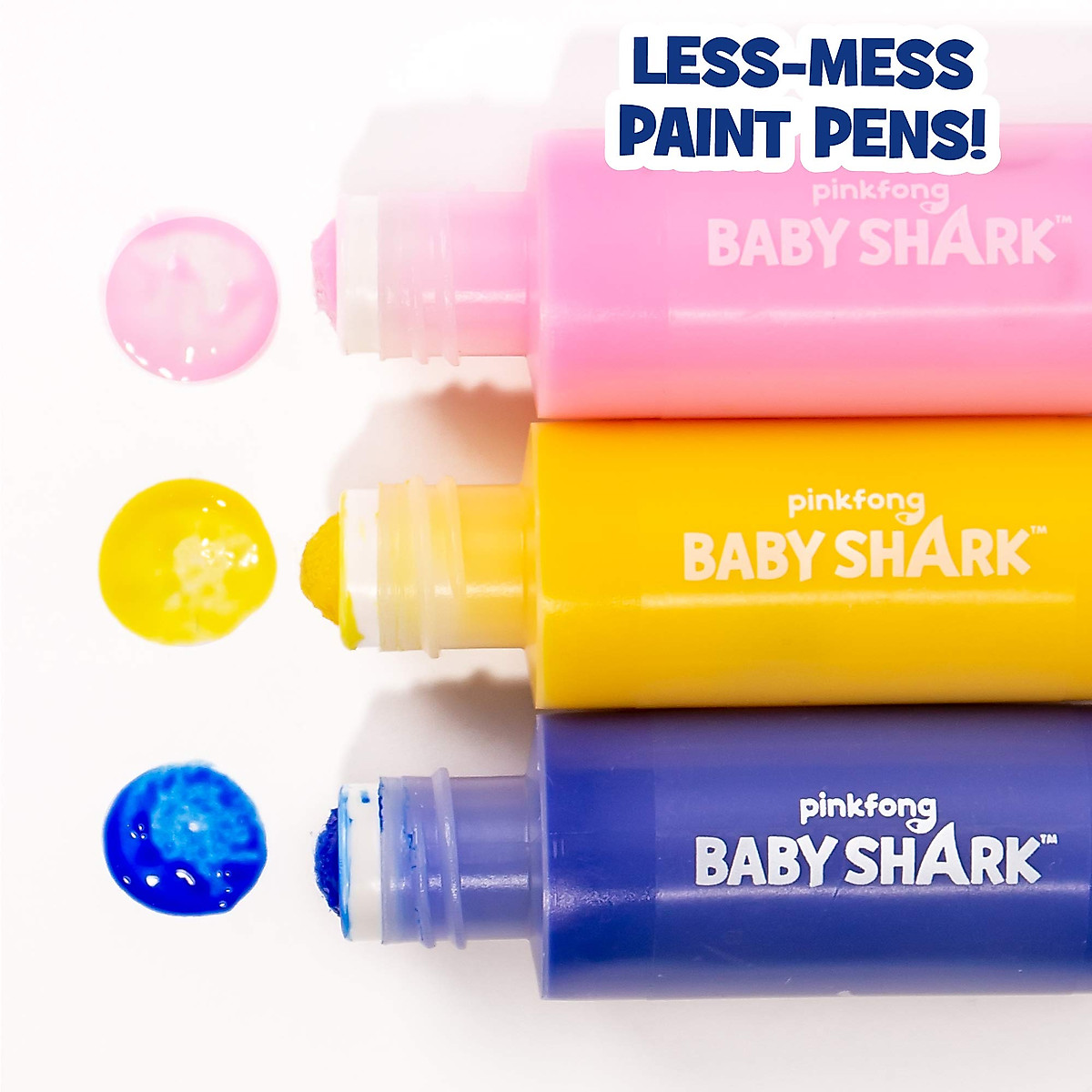 Horizon Group USA Baby Shark Dot Art Pad, Paint and Decorate a Baby Shark Coloring Book with 18 Pages, Includes 3 Dot Markers for Less-Mess Painting, Baby Shark Art Set, Baby Shark Arts and Crafts