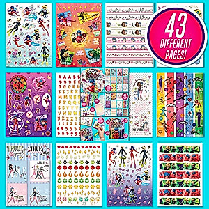 Zagtoon Miraculous Ladybug 1500+ Stickers, Ultimate Heroez Stickers, Ladybug, Cat Noir, Rena Rouge, Carapace, Vesperia, Bunnyx, Tikki, Plagg, Cute Gifts for Girls Kids Teens Adults