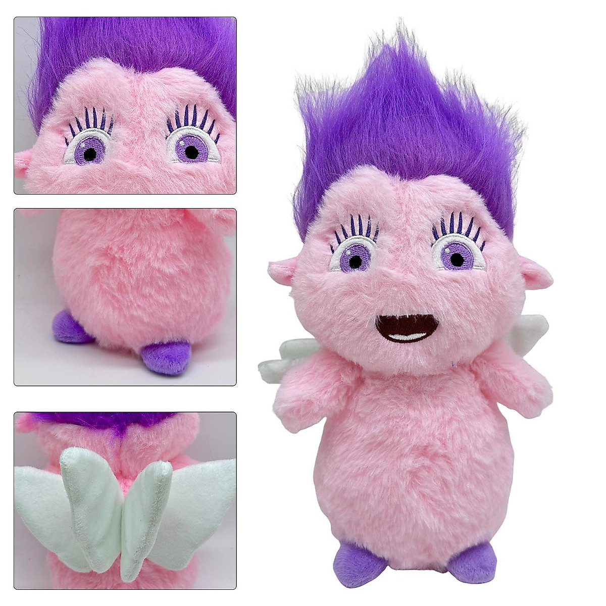Furry Bibble Plushies, Purple Hair Kawaii Chubby Elf Plush Doll, Super Soft Hit Animated Movie Character Plush Toy, Creative Role Throw Pillow, Funny Cute Home Decor Collectibles Stuffed Toys-Pink