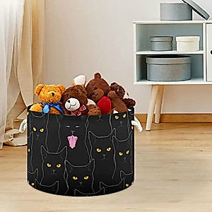 Black Cats Kids Toy Storage Basket Storage Bin Box Kids Laundry Hamper for Nursery Clothes, Toys, Books, Home Decor