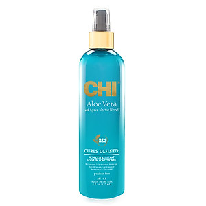 CHI Aloe Vera Humidity Resistant Leave-In Conditioner, For Defined, Smooth & Frizz-Free Curls, Sulfate, Paraben, & Cruelty-Free, 6 Oz