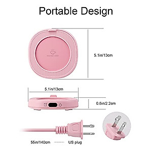 Bsigo Smart Coffee Mug Warmer & Cute Cat Glass Mug Set, Beverage Warmer for Desk Office, Cup Warmer Plate for Milk Tea Water with Time & Temperature Setting(Up to 140℉/ 60℃), 8H Auto Shut Off, Clear