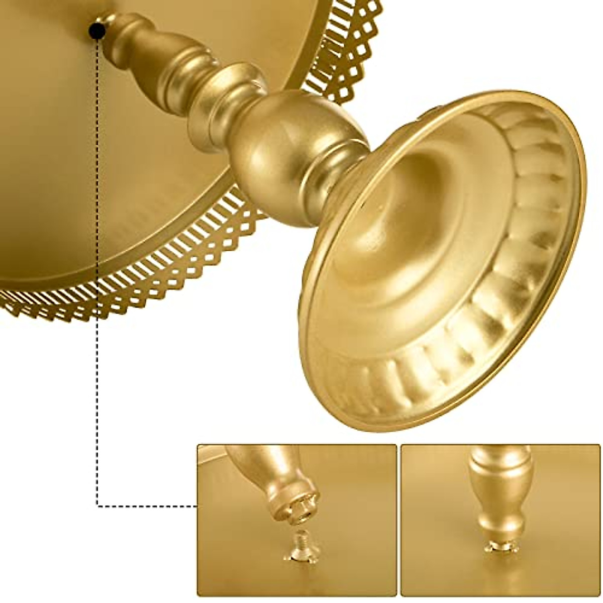 Hedume Set of 10 Cake Stand, Metal Cupcake Stand Set with Multiple Combination Styles, Dessert Plate Cake Serving Tray Candy Fruit Display Tower for Wedding, Birthday Party, Baby Shower, Anniversary