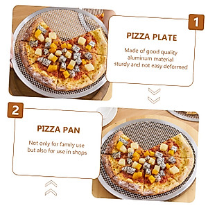 Mobestech Round Grill Pan Non- Sticky Pizza Nonstick Bakeware Pizza Wire Mesh Rack Pizza Bakeware Pizza Mesh Screen Round Baking Pan Pizza Baking Plate Aluminum With Hole Cookie Plate