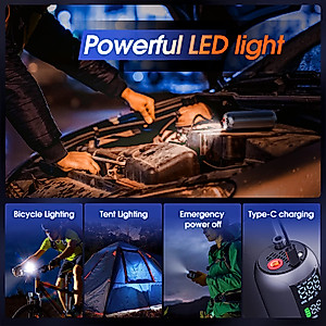 Electric Bike Tire Pump with Gauge, Tire Inflator Portable Air Compressor, Air Pump for Car Tires, Air Compressor for Car, Motorcycle, Bicycle, Ball