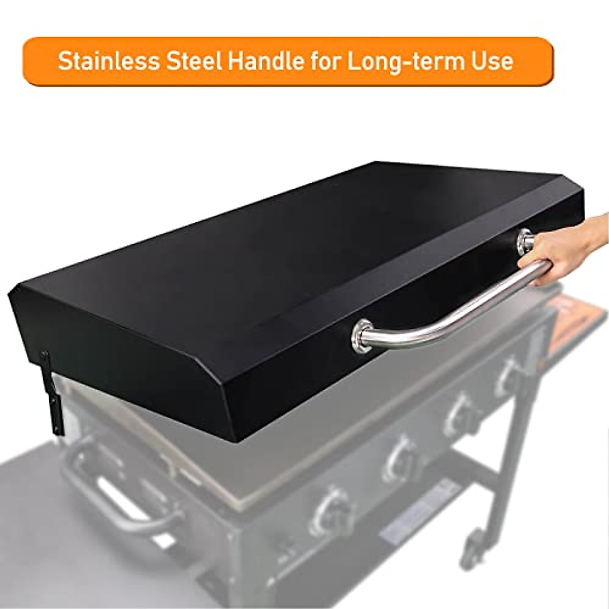 Grisun Hinged Lid for Blackstone 36 inch Griddle, Heat Resistant Powder-coated Steel Griddle Lid for Blackstone 1554,1565,1560,1818,1825,1836,1841,1863,1866,1984,2122, Handle for Easy Lift