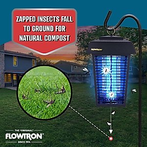 Flowtron Bug Zapper, 1 Acre of Outdoor Coverage with Powerful 40W Bulb & 5600V Instant Killing Grid with Mosquito Attractant Cartridge
