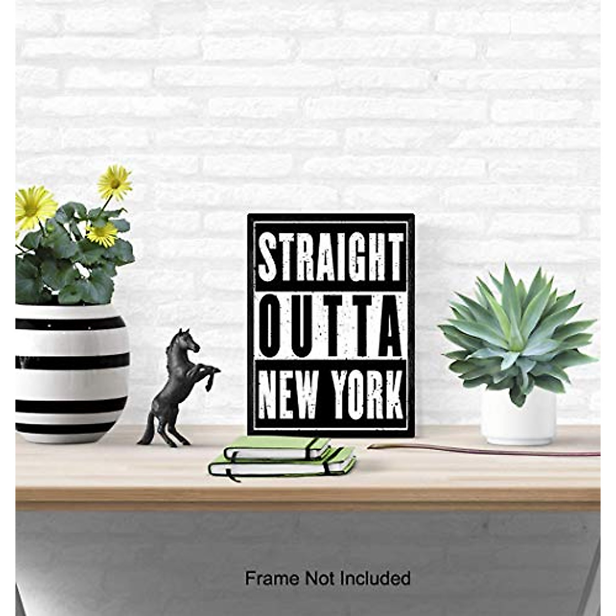 New York Poster - Gift for NY, NYC, Brooklyn Fan - Urban Graffiti Wall Art Decor, Home Decoration for Apartment, Office, Living Room, Bedroom, Bathroom - Contemporary Modern Street Art Picture Print