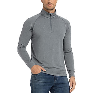 TACVASEN Men's Athletic Shirts UPF 50+ Sun Protection Lightweight Workout T-Shirt, Dark Grey, S