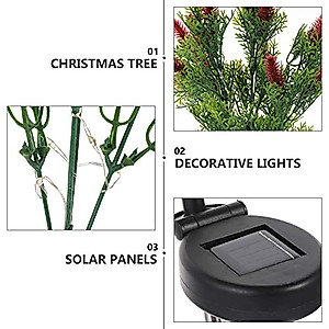 Uonlytech 2pcs Solar Christmas Lights Outdoor Figurine Light Xmas Lawn Lights Christmas Pathway Markers Pinecone Lawn Light Christmas Lights Outdoor Led Lamp Outside Lamp Solar Light Plastic