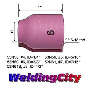 WeldingCity TIG Welding Torch Accessory Kit Stubby Setup (1/16"-3/32") Collet-Gas Lens-Ceramic Cup-Gasket-Back Cap for Torch 17, 18 and 26 Weldcraft Miller Lincoln Hobart ESAB