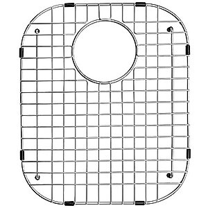 Serene Valley Sink Bottom Grid 13-11/16" X 16-5/8", Rear Drain with Corner Radius 3-1/2", Sink Protector NDG1416R
