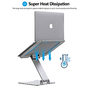 Letlar Laptop Stand Adjustable, Laptop Holder, Aluminum Laptop Riser Stand for Desk, Adjustable Height 1.9"-12", Compatible with MacBook, Air, Pro, Dell XPS, Samsung, All Laptops 8-15.6 Inches-Silver