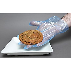 Daxwell Poly Gloves, Easy-Fit Food Prep Gloves, Header Gloves, One Size Fits All, Blue, With Wall Mount, F10003538 (Case of 1,000, 20 Cards of 50)