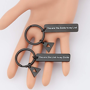 The Legend of Zellda Inspired Couple Keychain Set You Are The Liink To My Zellda Gamer Couple Gift (Link To My Zelda)