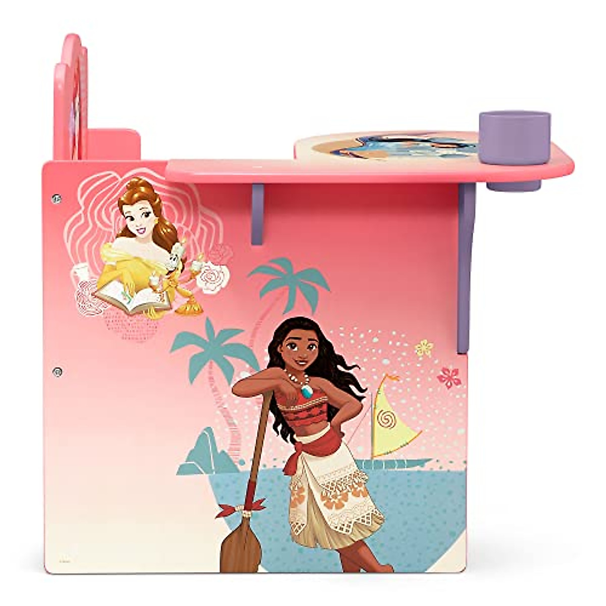 Delta Children Chair Desk with Storage Bin + Design and Store 6 Bin Toy Storage Organizer, Disney Princess (Bundle)